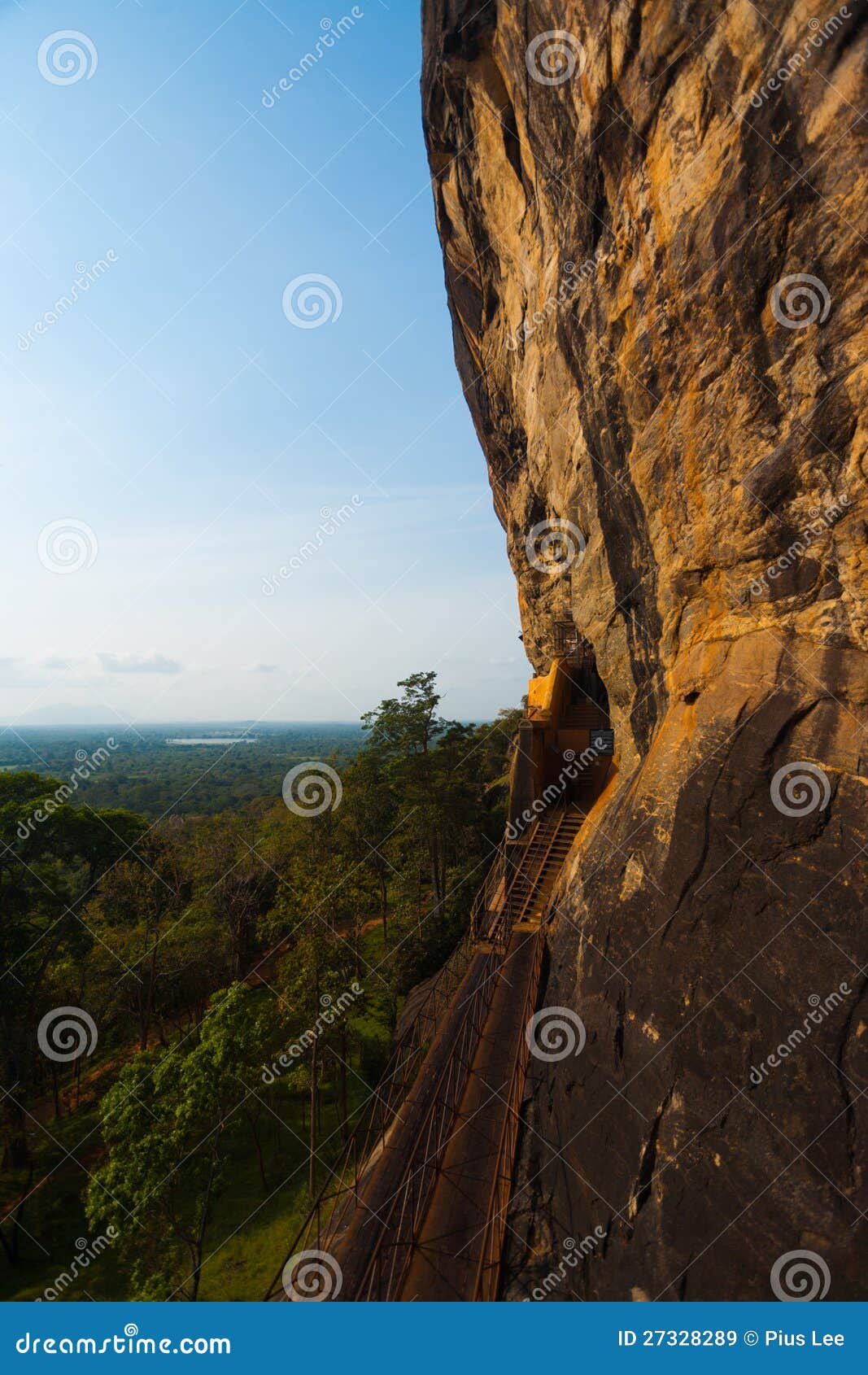 Sigiriya Rock Cliff Face Stairs Exit Landscape Stock Image - Image of ...