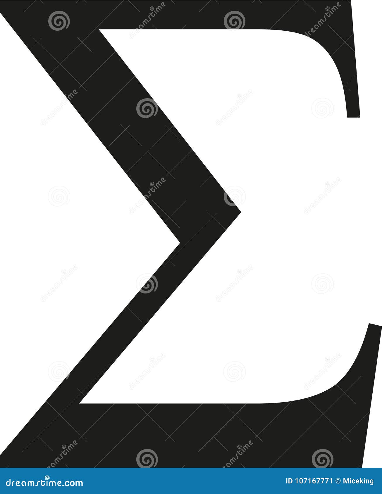 Sigma sign vector stock vector. Illustration of pictogram - 107167771