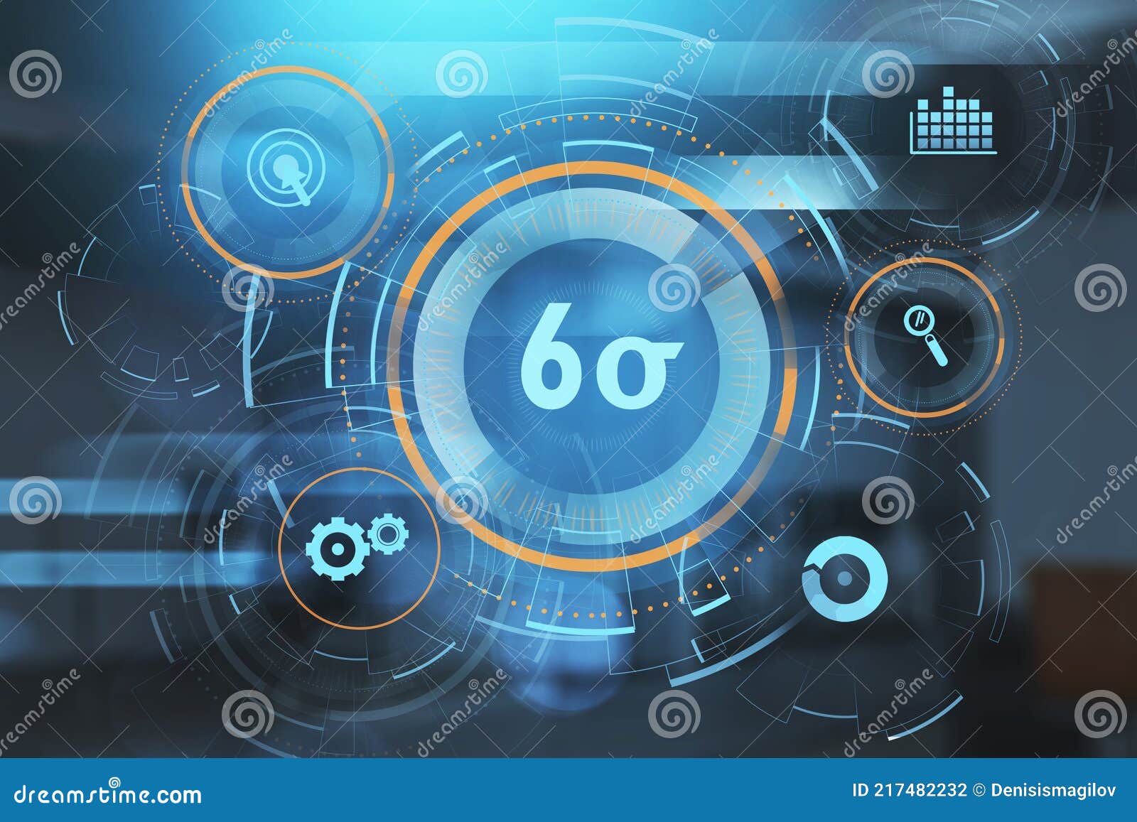 Sigma Six Background Icon Theme. Improvement And Management Drawing ...