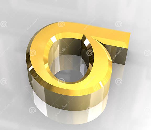 Sigma symbol in gold (3d) stock illustration. Illustration of ...