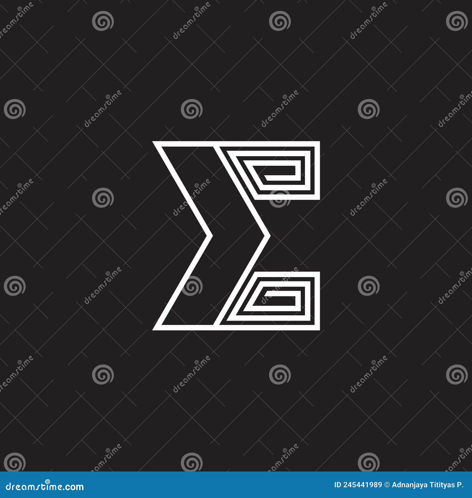Sigma Symbol Spiral Thin Line Simple Geometric Logo Vector Stock Vector ...