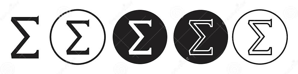 Sigma Symbol Vector Set Collection for Web Stock Vector - Illustration ...