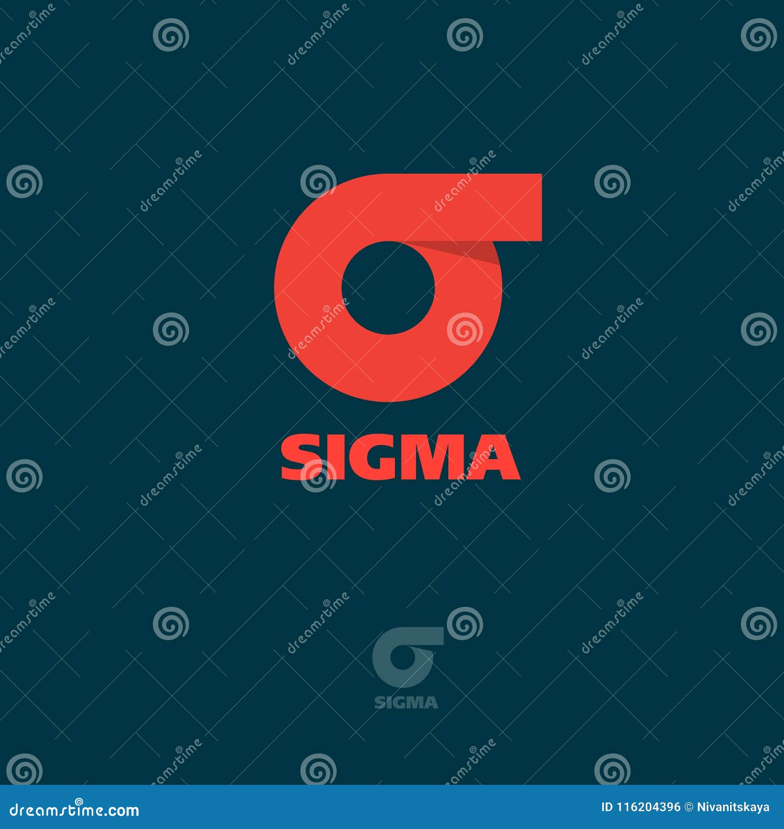 Sigma Vlak Embleem Sigmaembleem Rode Griekse Brievensigma Vector ...