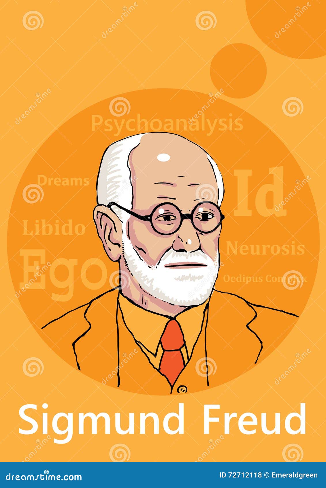 Sigmund Freud ilustração do vetor. Ilustração de sigmund - 72712118
