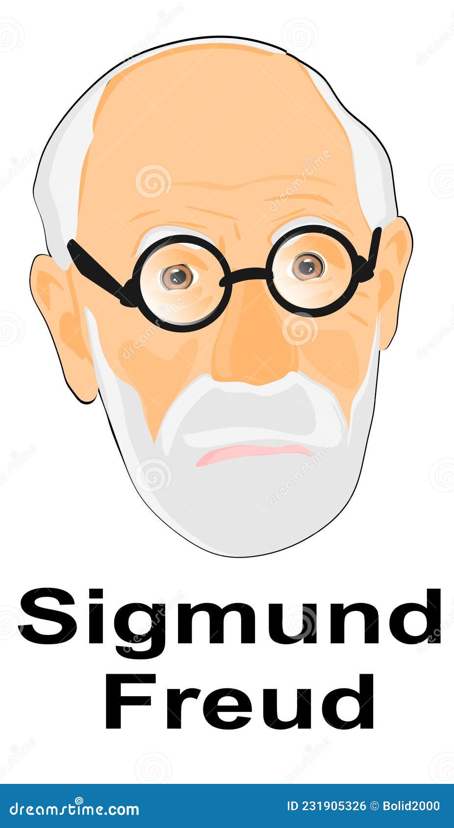 Sigmund Freud cartoon editorial photo. Illustration of methods - 231905326