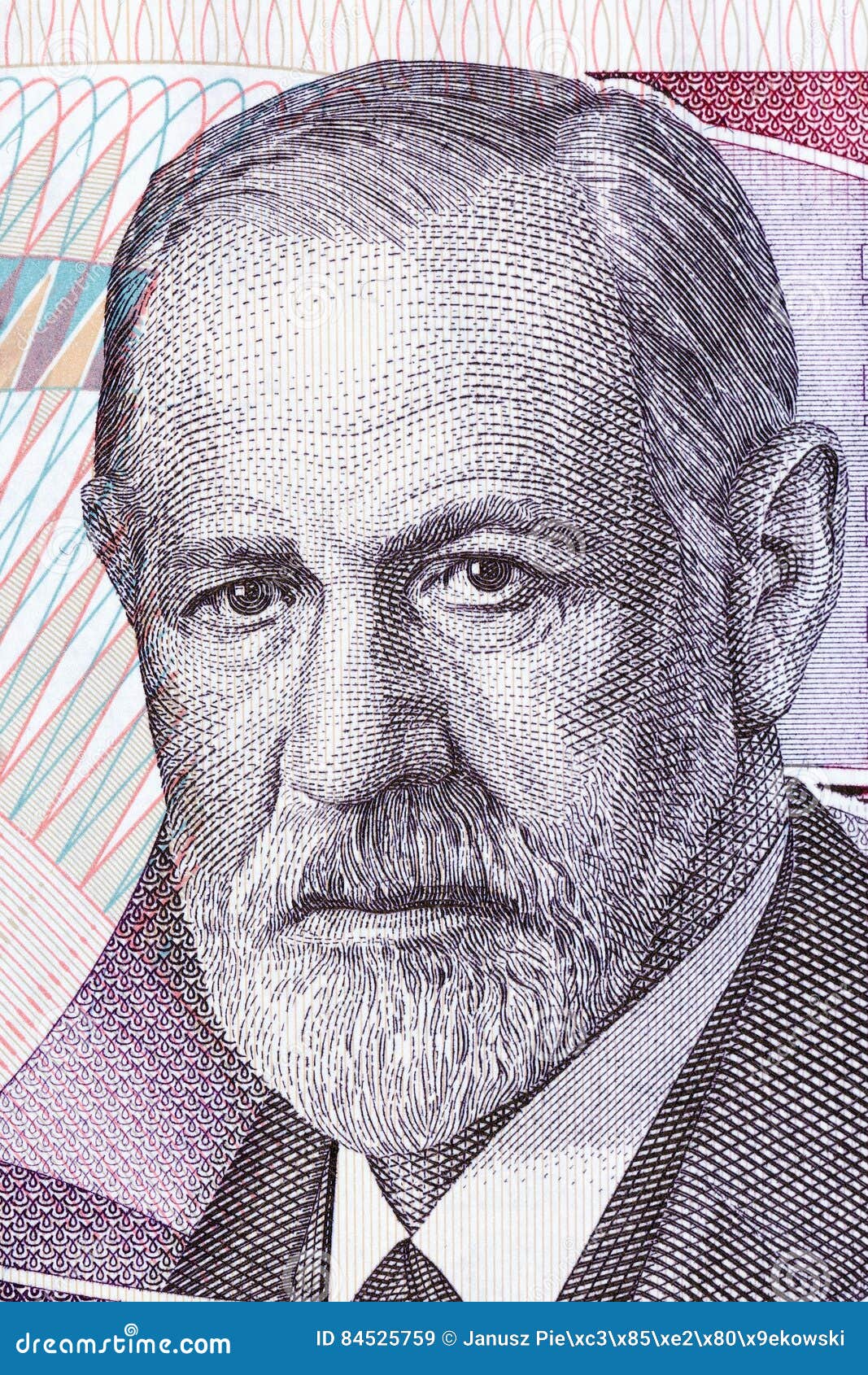Sigmund Freud Portrait From Austria Schilling Banknote. Austrian Famous ...