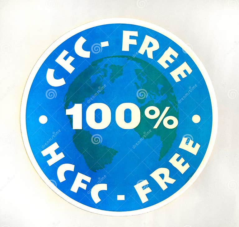 Sign 100 CFC, HCFC-free stock image. Image of holes, green - 5028531