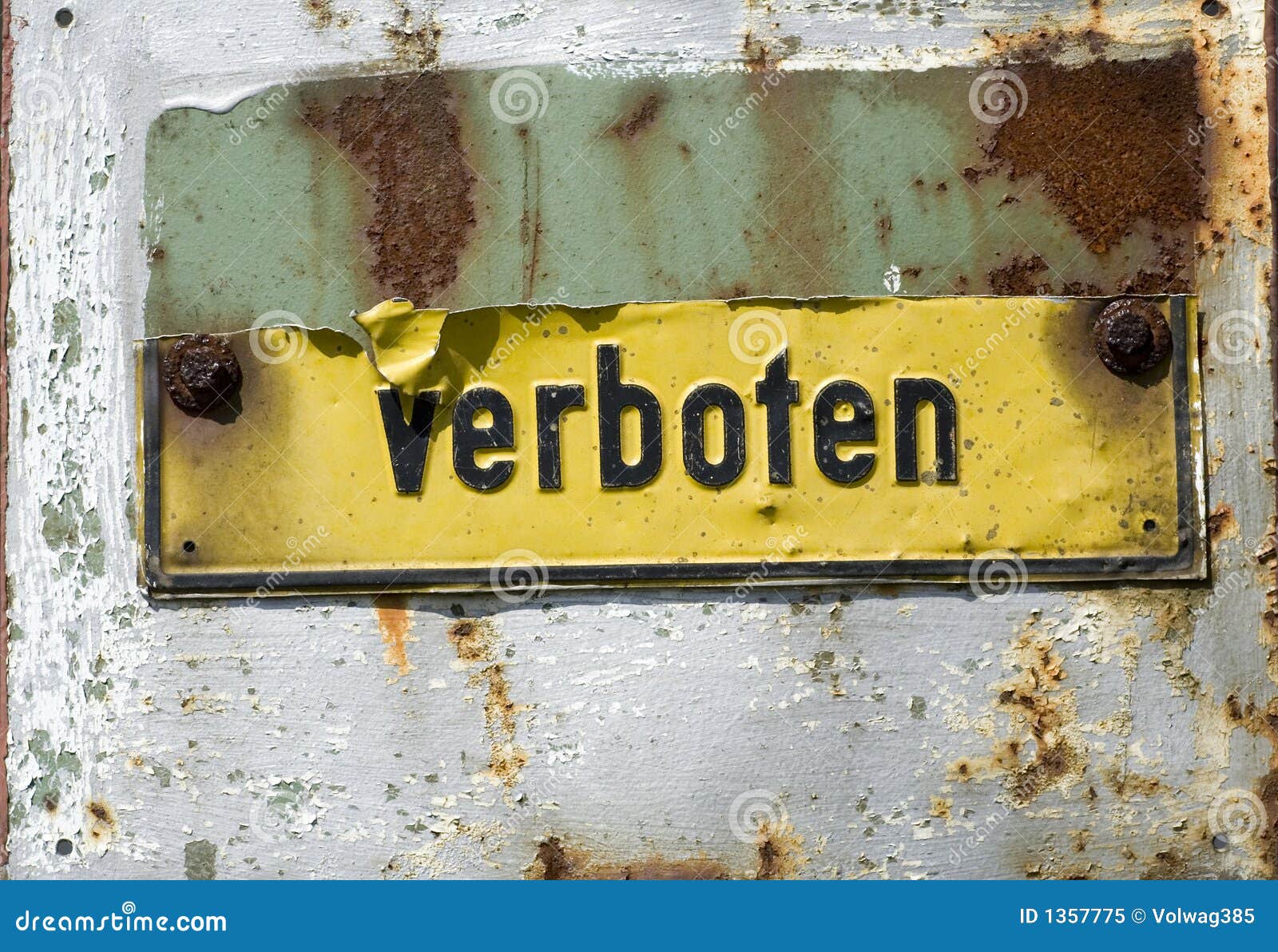 Sign stock image. Image of rusty, rust, prohibition, beaten - 1357775