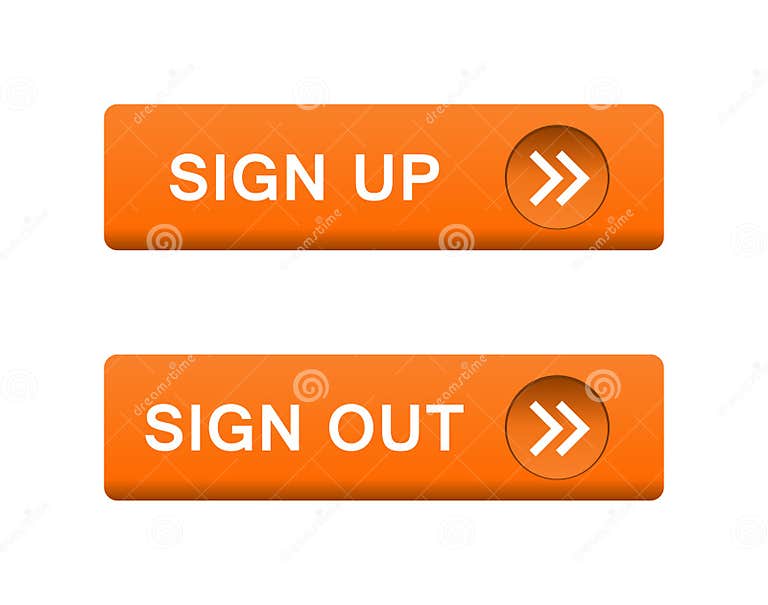Sign up sign out button stock vector. Illustration of internet - 175543767