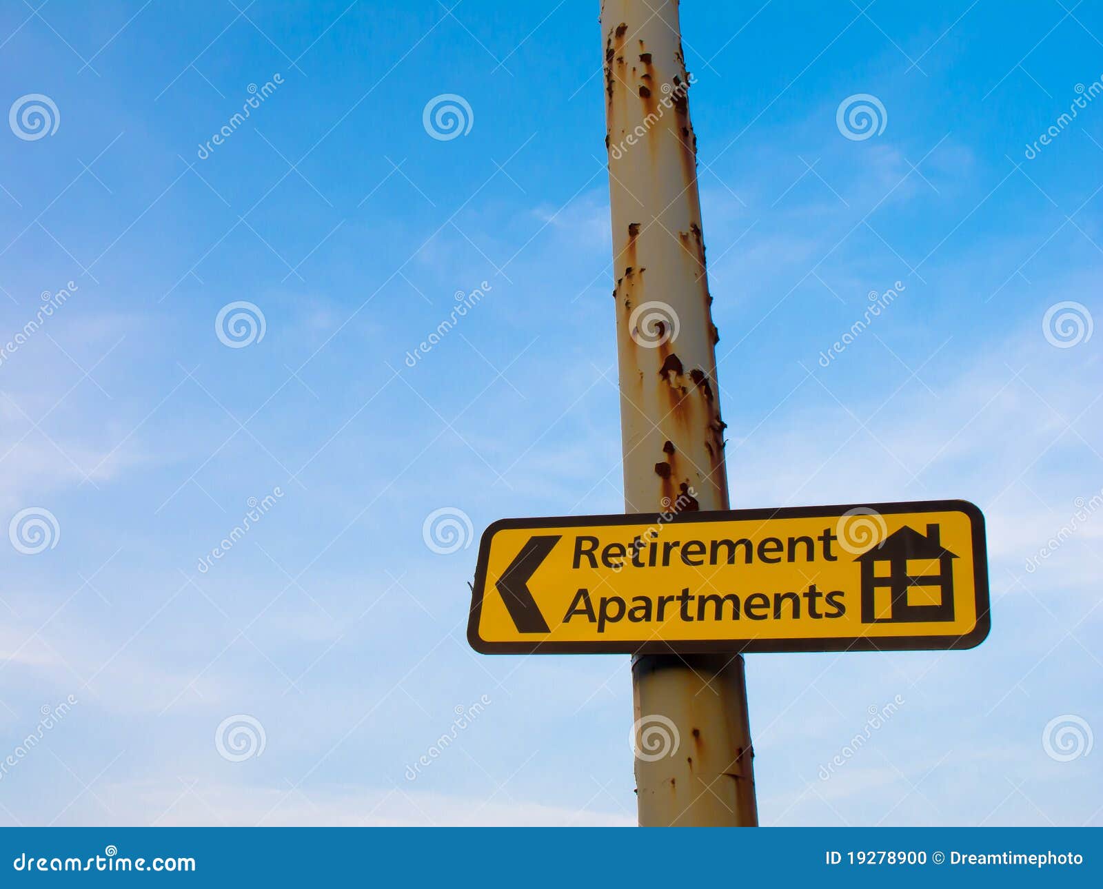 Sign stock photo. Image of senior, house, elderly, blue - 19278900