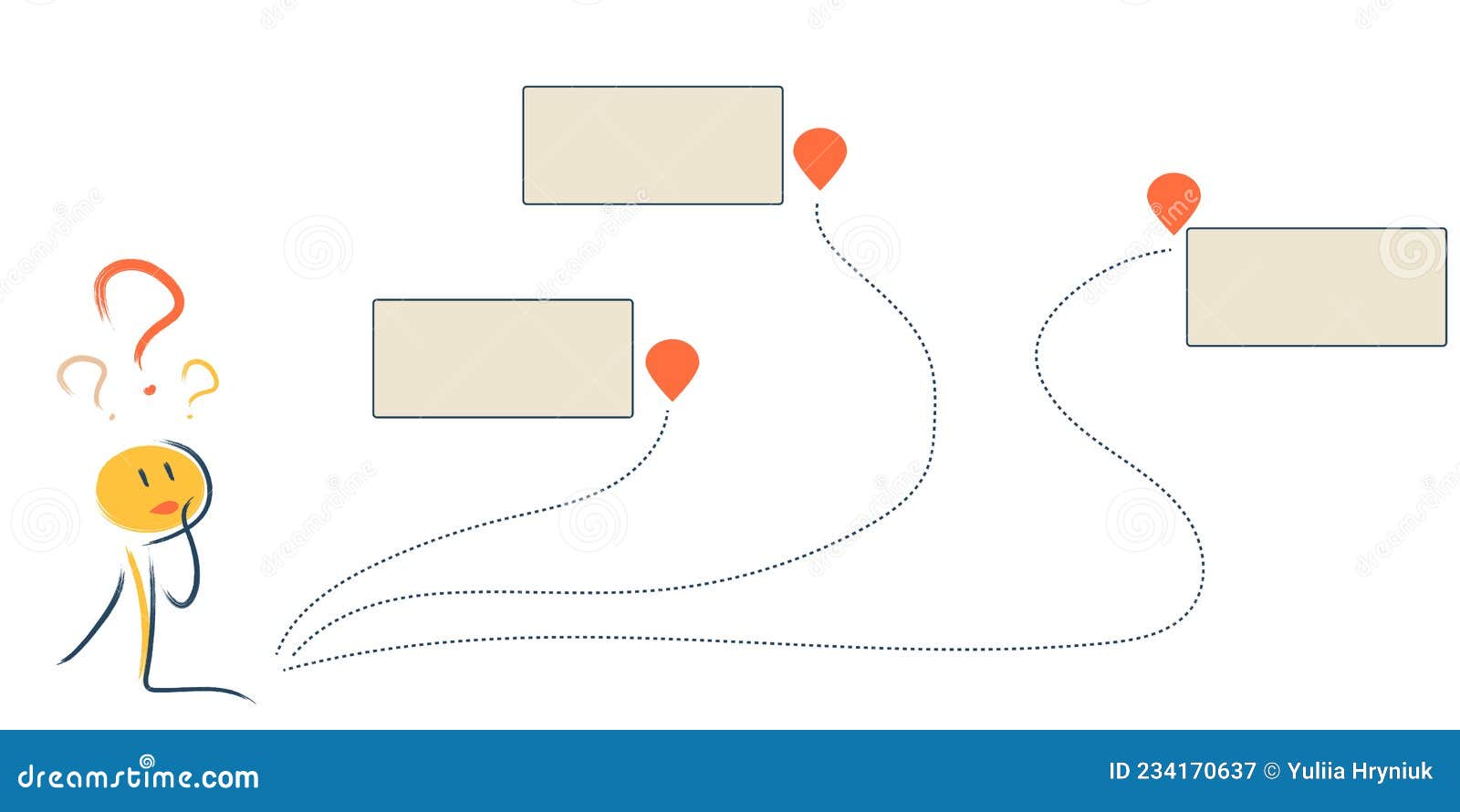 Choosing the Path in Front of the Character. Different Destinations ...