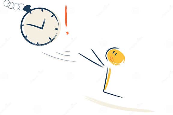 The Character Does Not Have Time To Do Things on Time Stock Vector ...