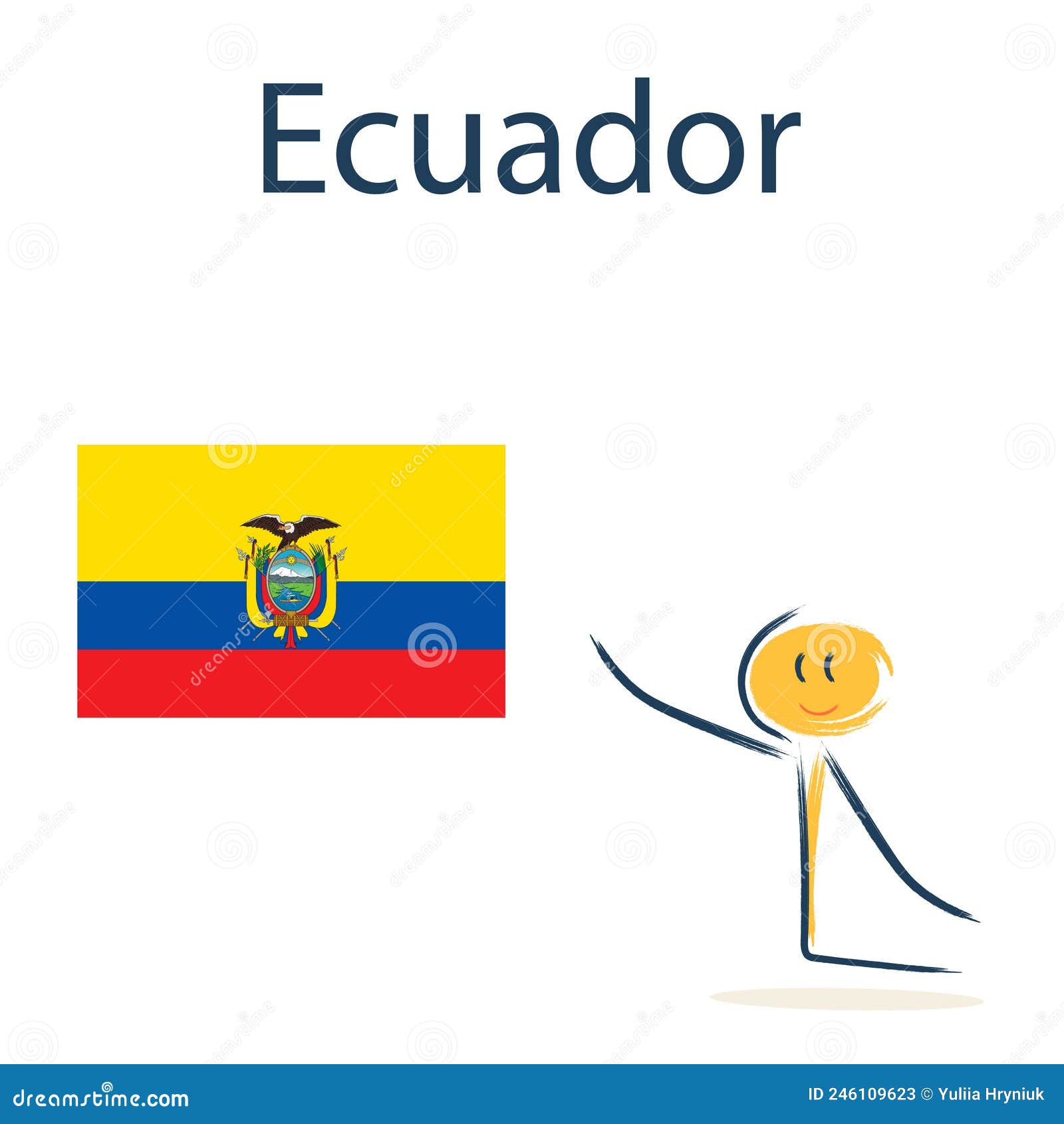 Character with the Flag of Ecuador Stock Vector - Illustration of font ...