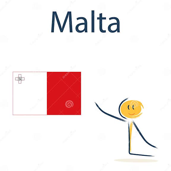 Character with the Flag of Malta Stock Vector - Illustration of diagram ...