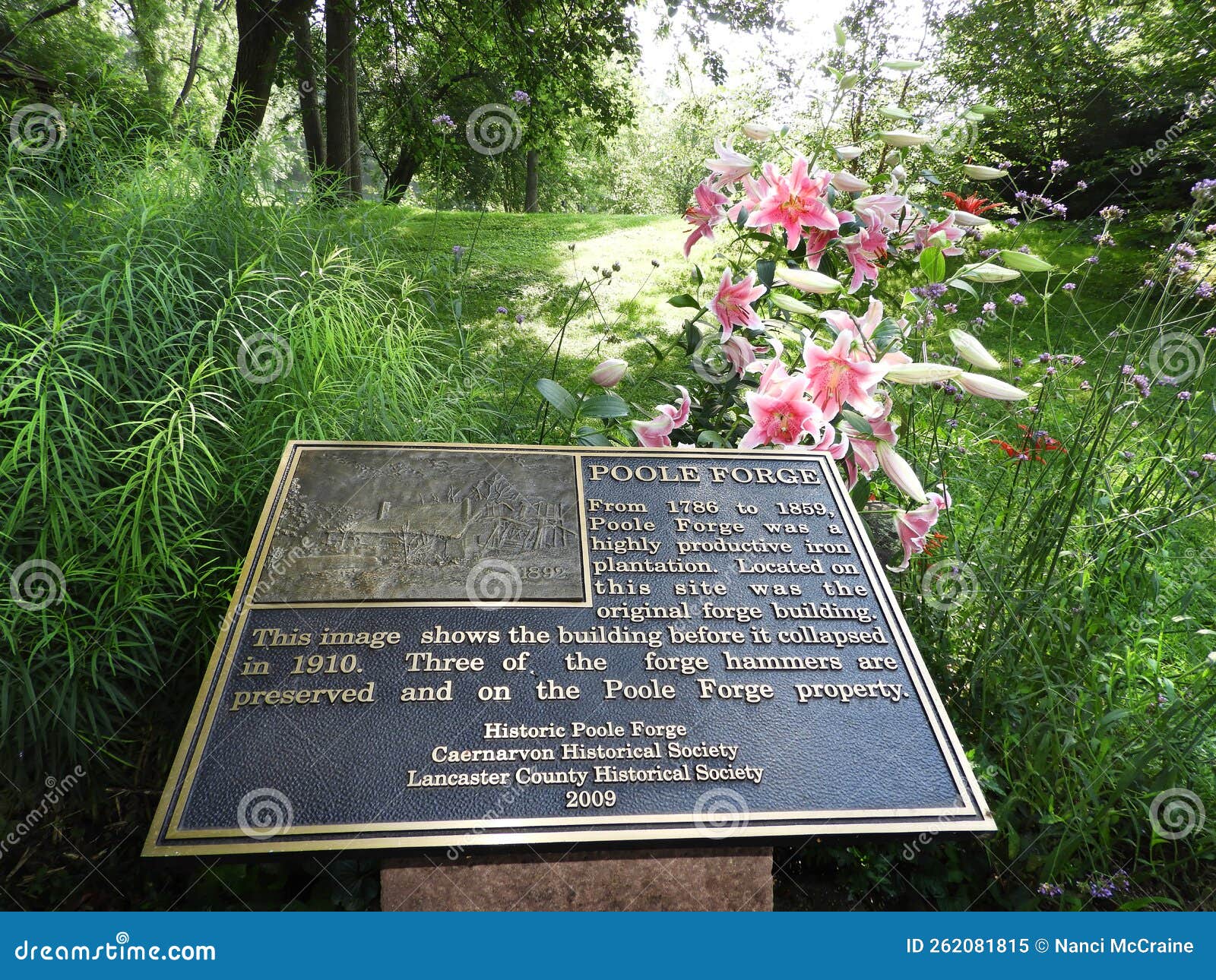 National Historical 1786 Plaque Poole Forge Iron Plantation Editorial ...