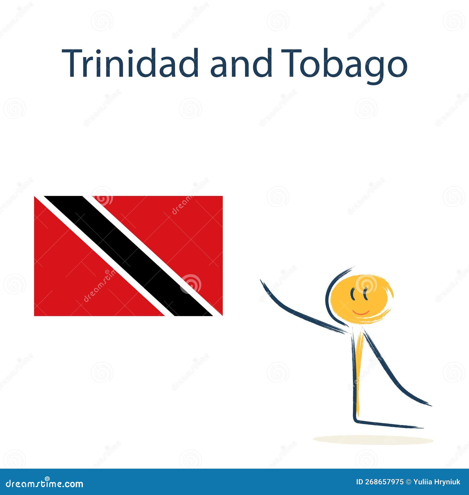 Character with the Flag of Trinidad and Tobago Stock Vector ...