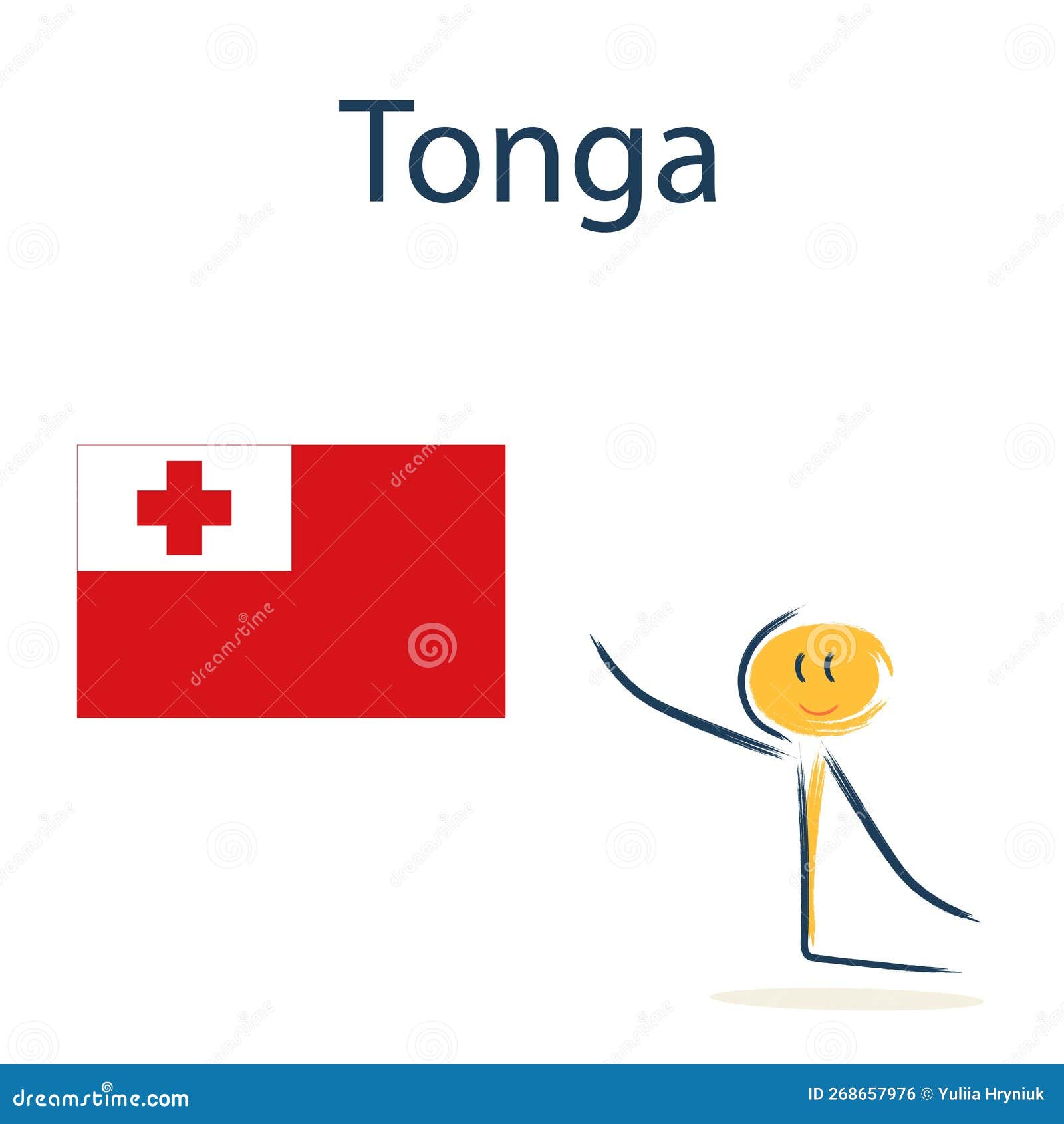 Character with the Flag of Tonga Stock Vector - Illustration of sign ...