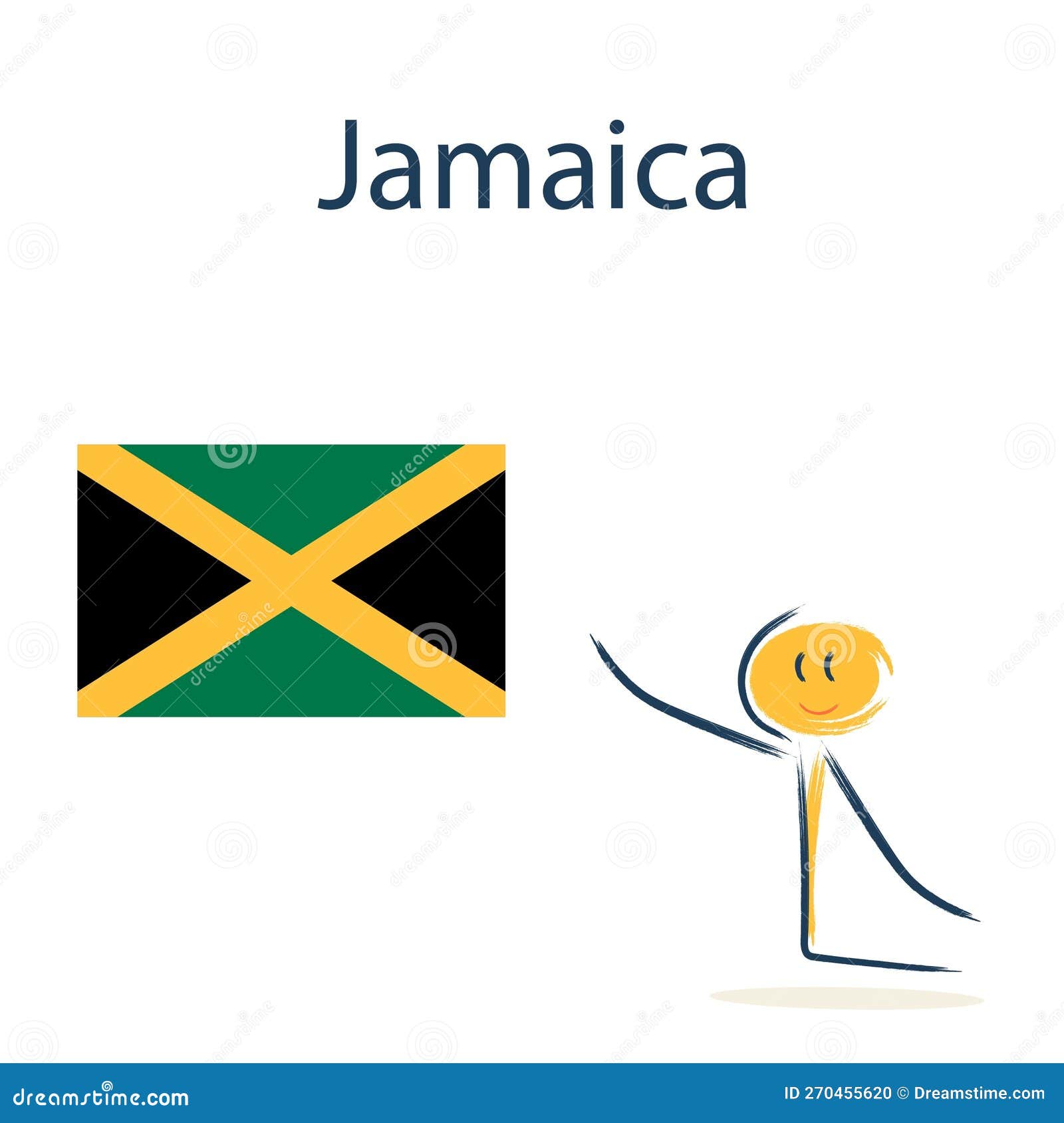 Character with the Flag of Jamaica Stock Vector - Illustration of ...