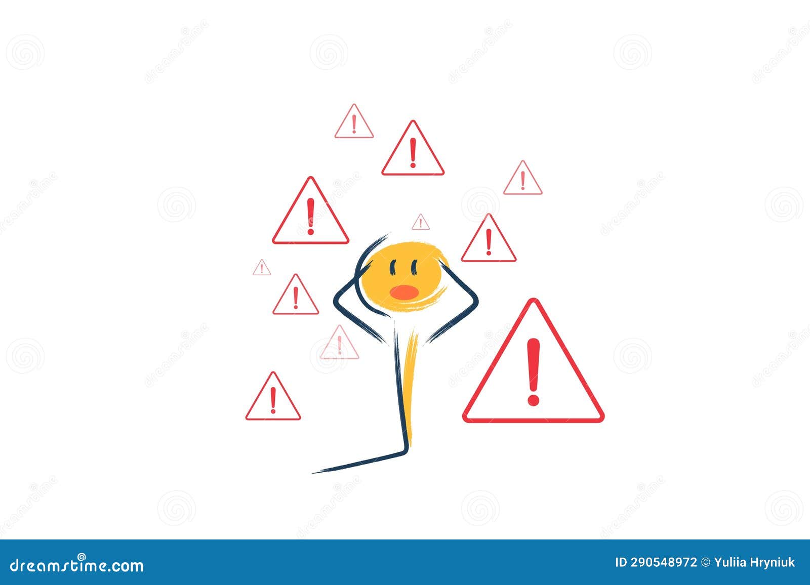 The Character is Scared, he Made a Mistake Stock Vector - Illustration ...