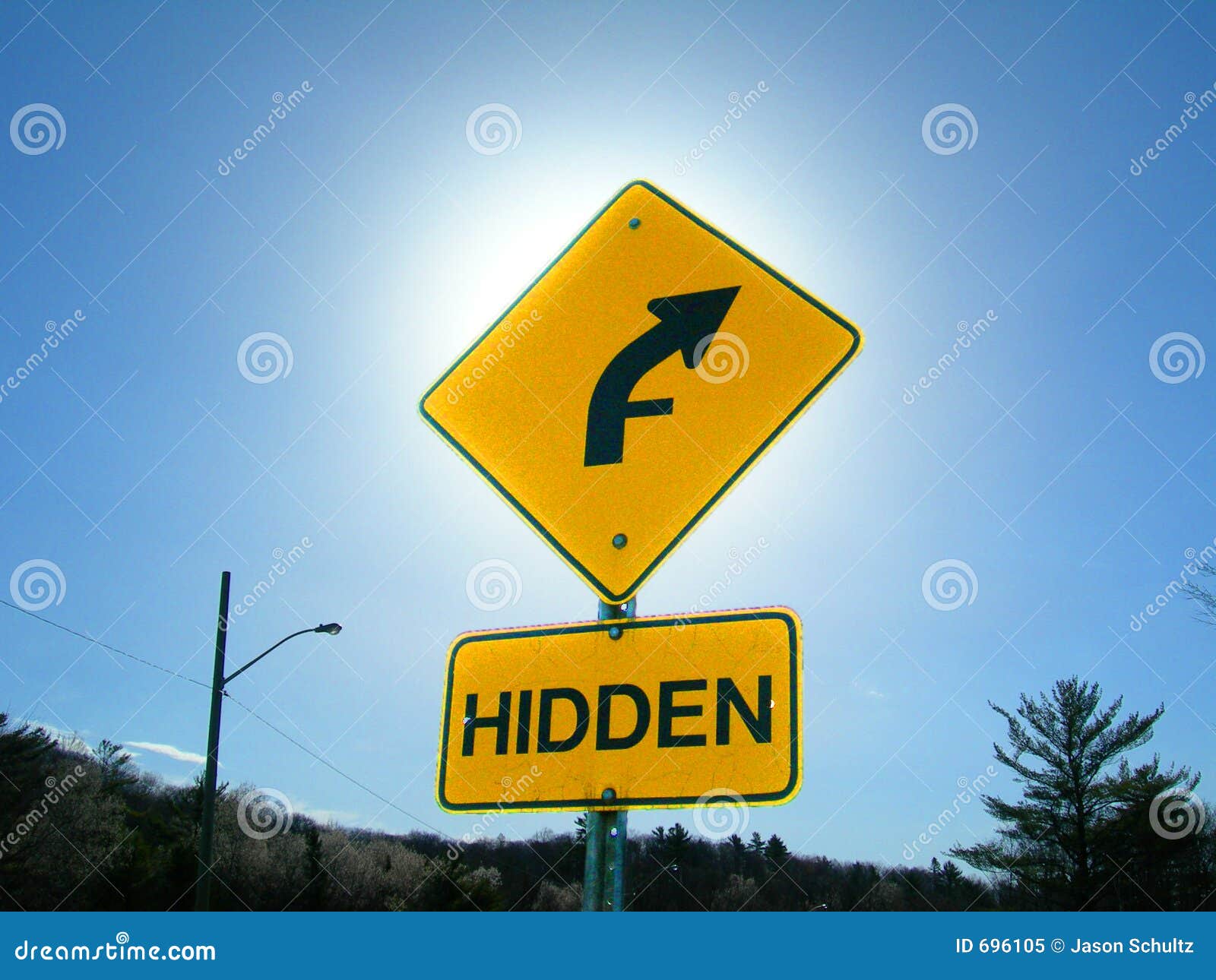 The Sign stock image. Image of hidden, turn, turning, street - 696105