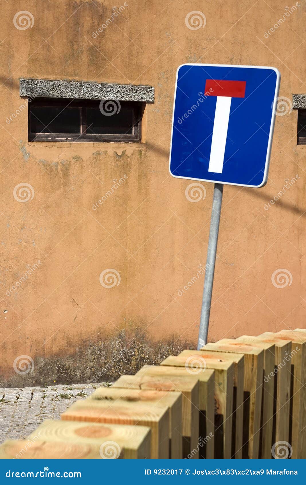 Sign stock image. Image of road, wood, impasse, wall, close - 9232017