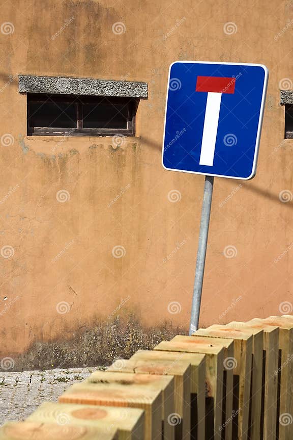 Sign stock image. Image of road, wood, impasse, wall, close - 9232017