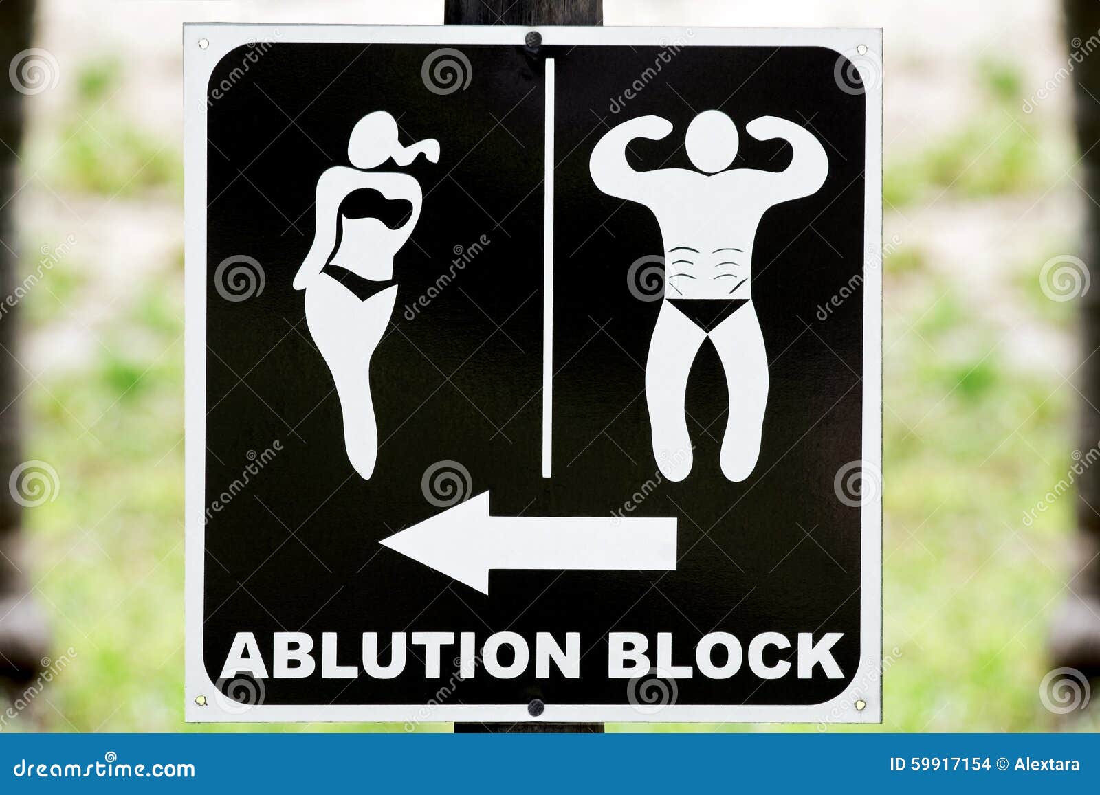Sign of an ablution block. stock photo. Image of woman - 59917154