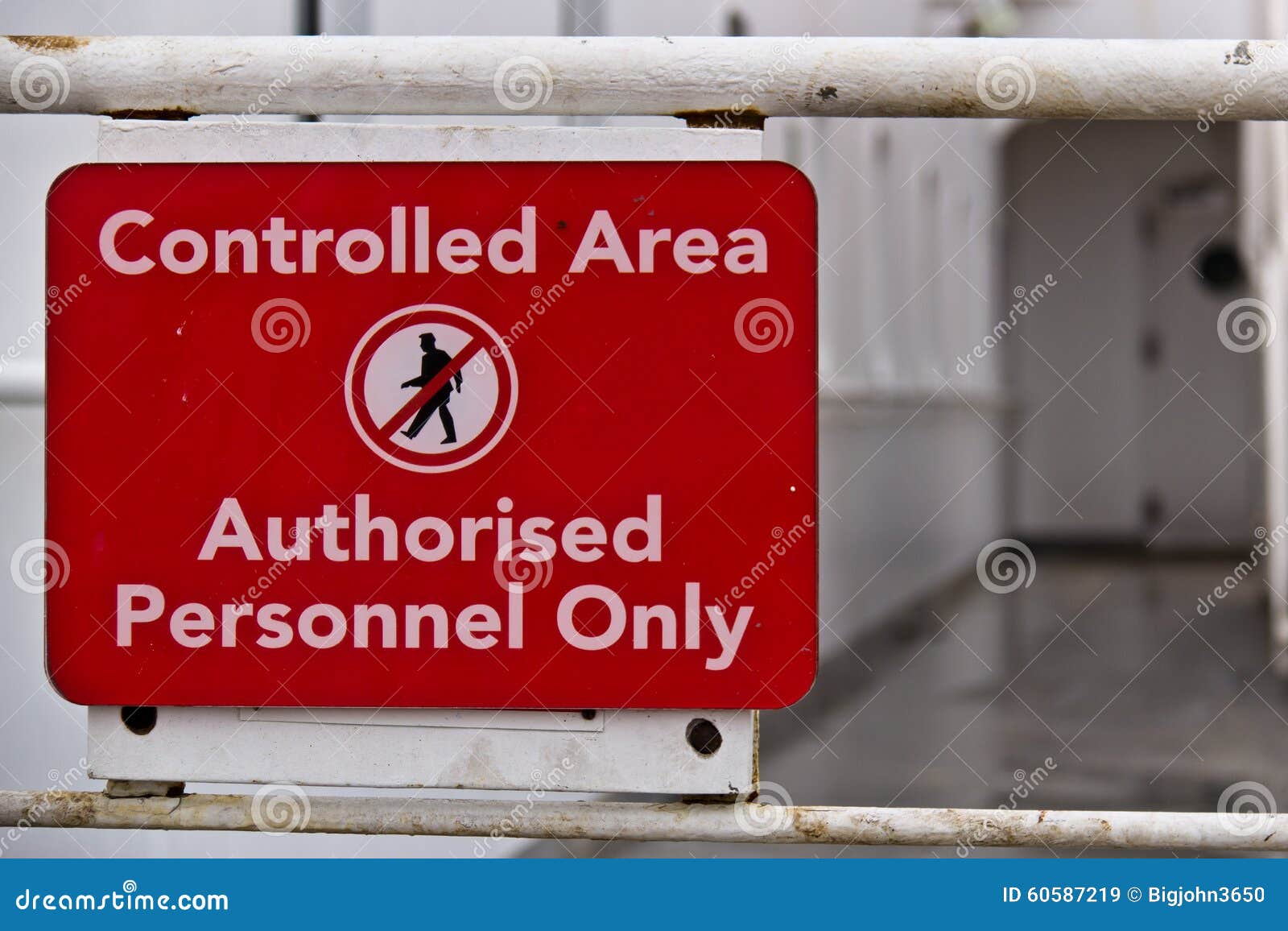 Sign Aboard Ship Indicating Restricted Area Stock Image - Image of ...