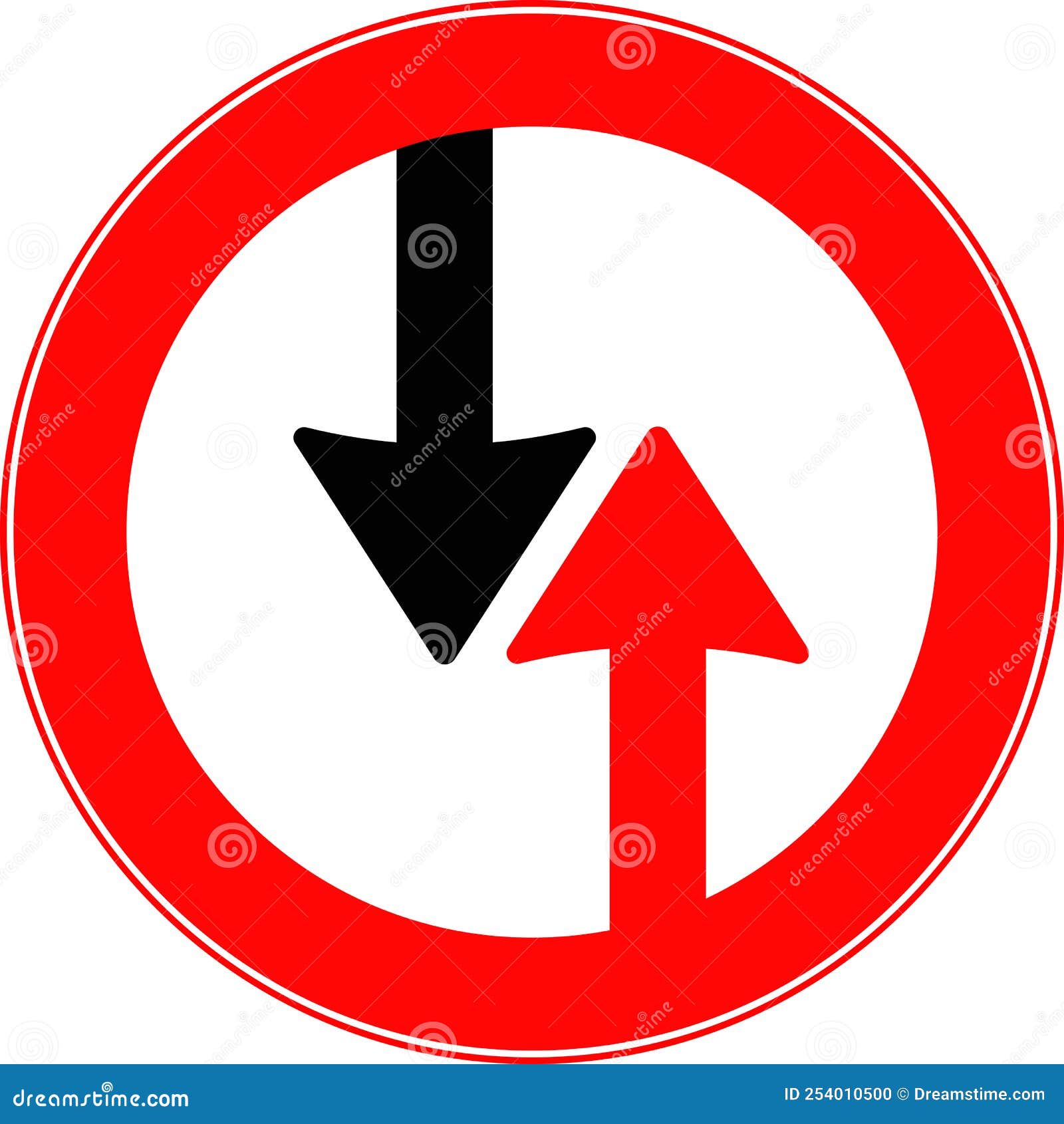 The Sign is the Advantage of Oncoming Traffic Stock Vector ...