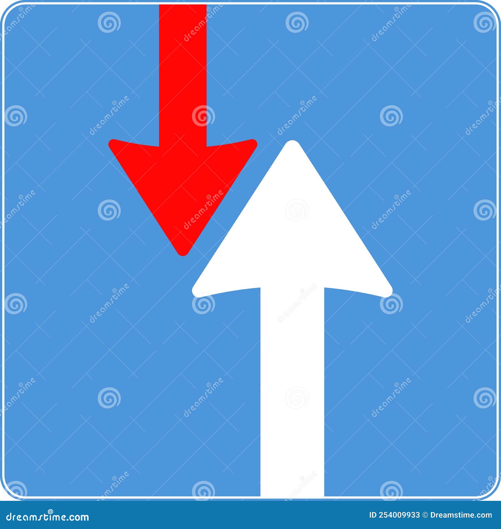 A Sign of Advantage Over Oncoming Traffic. Stock Vector - Illustration ...