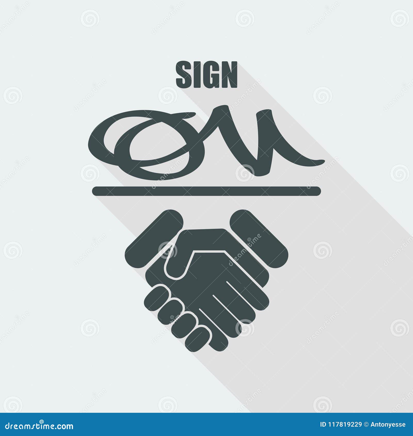 Sign on agreement document stock vector. Illustration of agency - 117819229