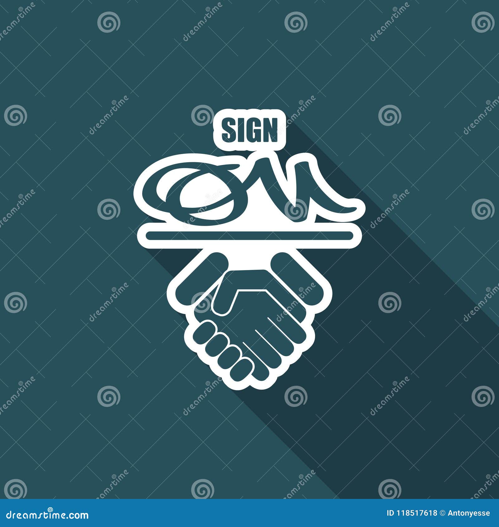 Sign on agreement document stock vector. Illustration of agree - 118517618
