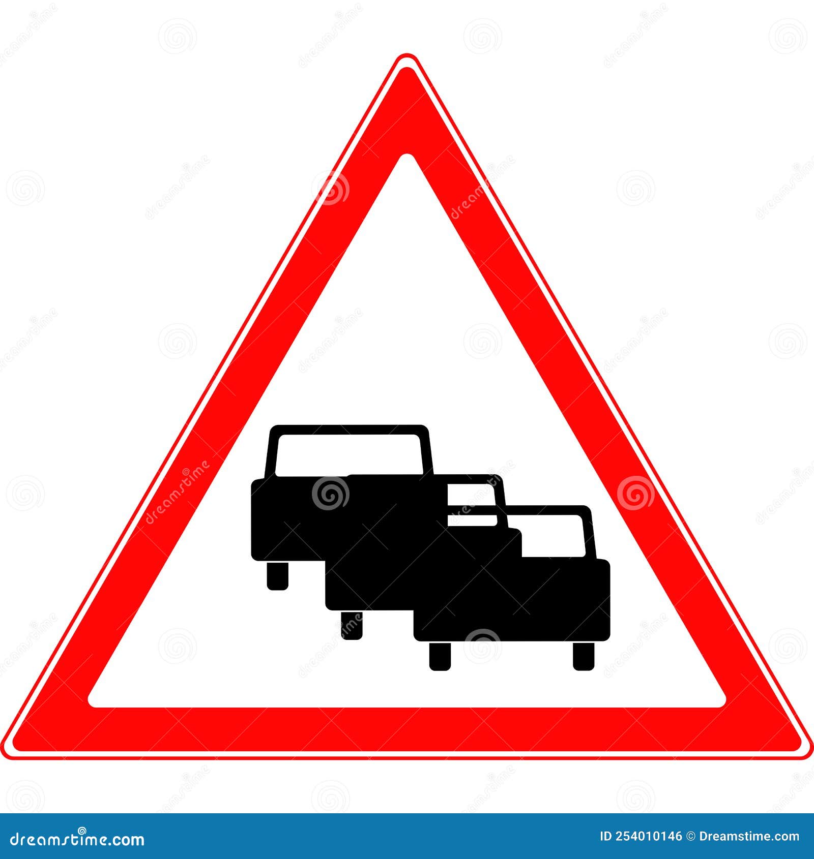 The Sign Ahead is a Traffic Jam. Vector Image Stock Vector ...