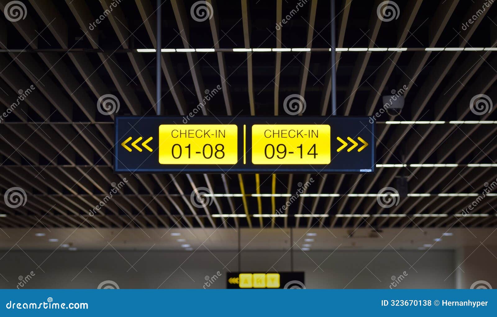 Sign at the Airport Indicating the Check-in Desks Stock Photo - Image ...