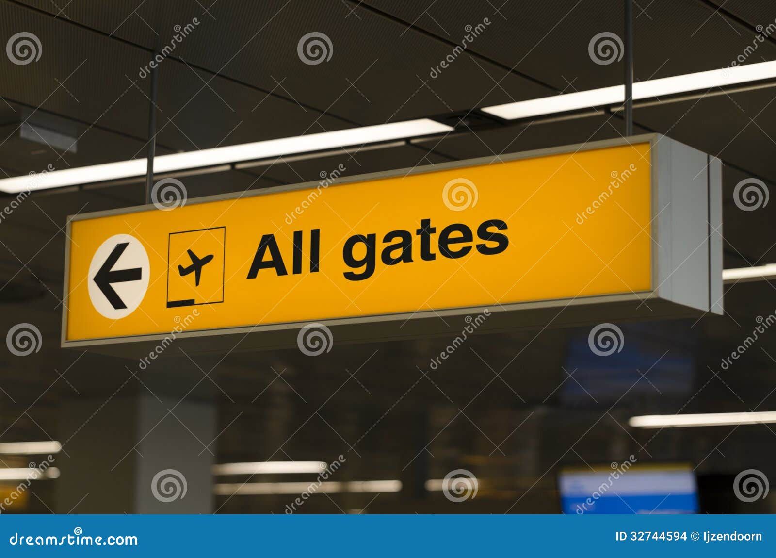 Sign all gates airport stock photo. Image of board, information - 32744594