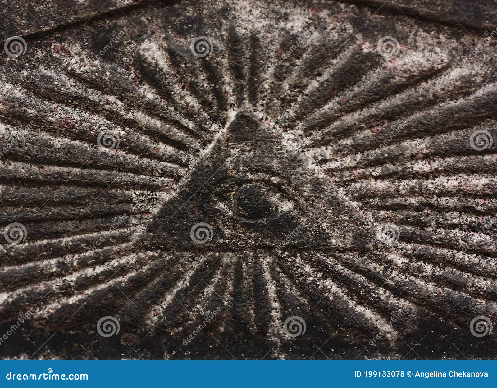 The Sign of the All-seeing Eye on a Gray Stone Stock Photo - Image of ...
