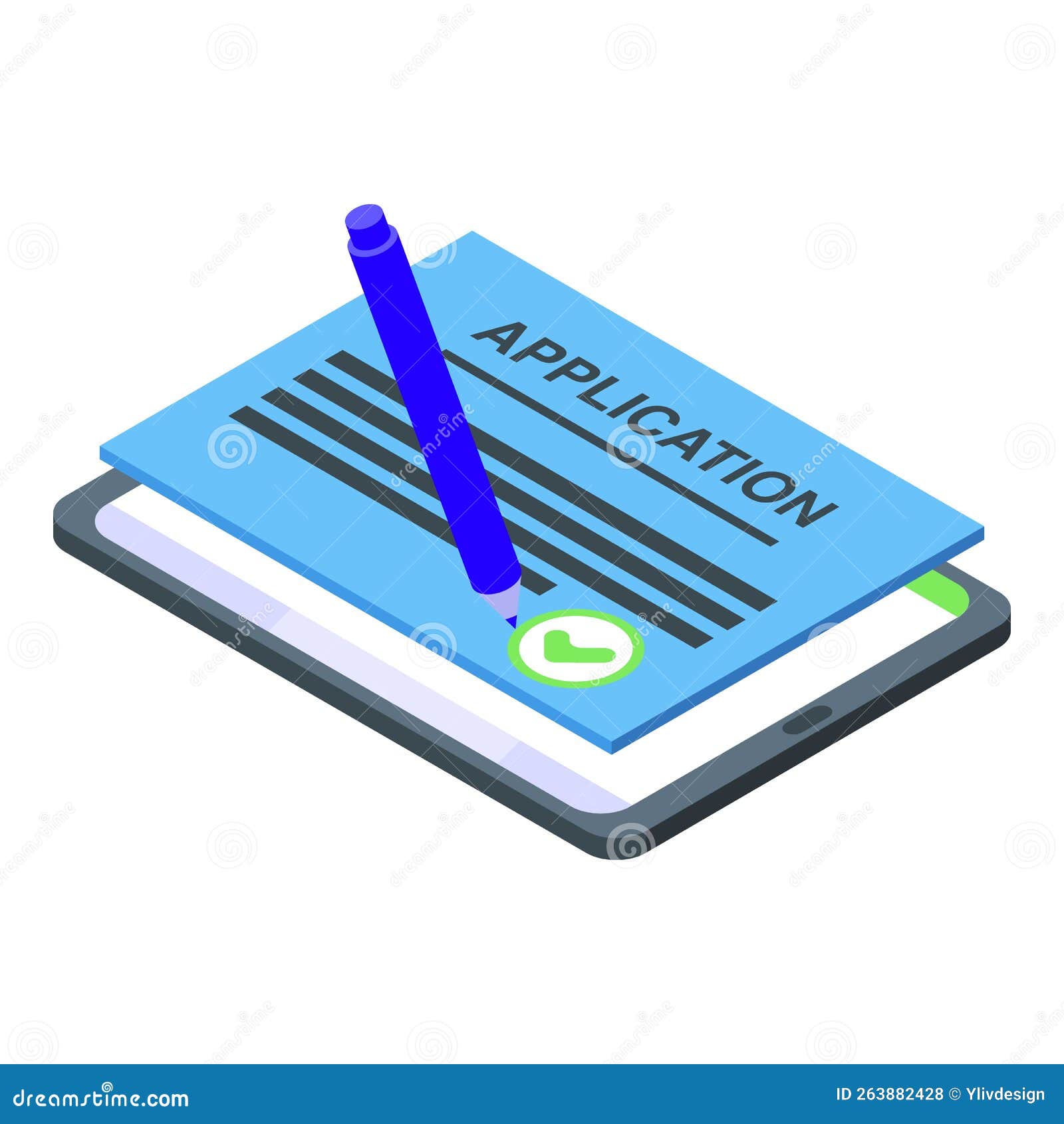 Sign Application Icon Isometric Vector. Approve Document Stock Vector ...