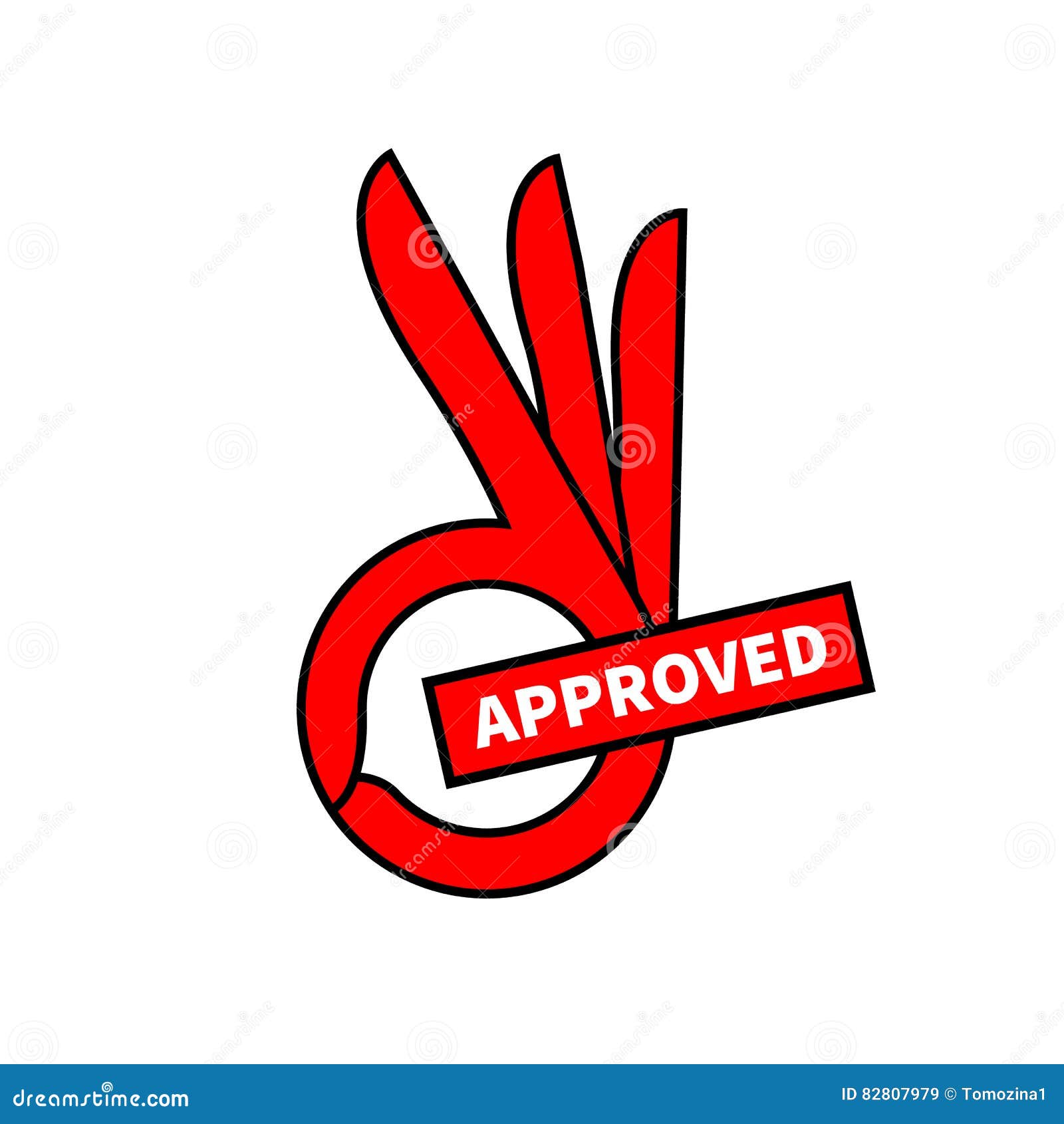 Sign of approval stock vector. Illustration of mark, checkmark - 82807979