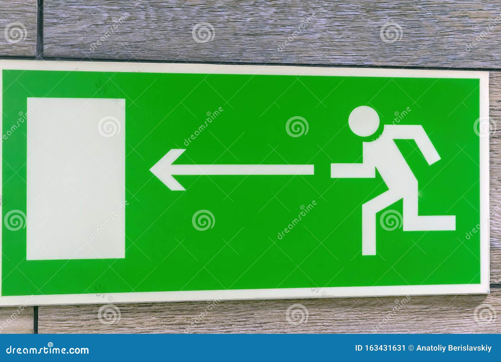 Sign with Arrow Pointing Direction Emergency Exit from the Building ...