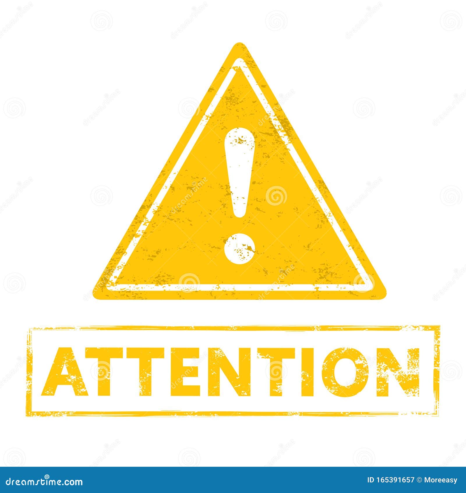 Sign Attention. Vector Element in Grunge Style Stock Illustration ...