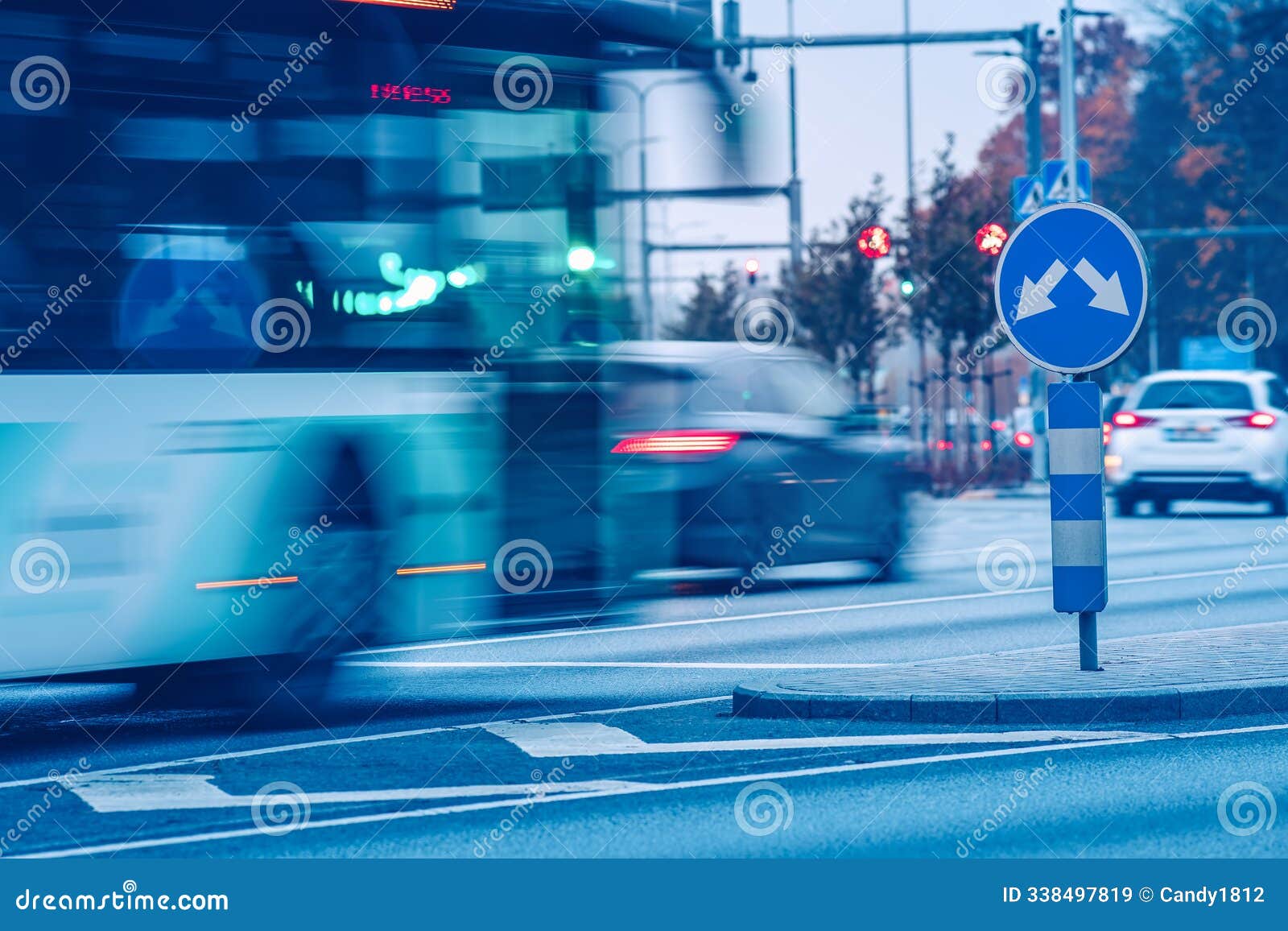 Sign for Avoiding Obstacles on the Left and Right Standing on the ...