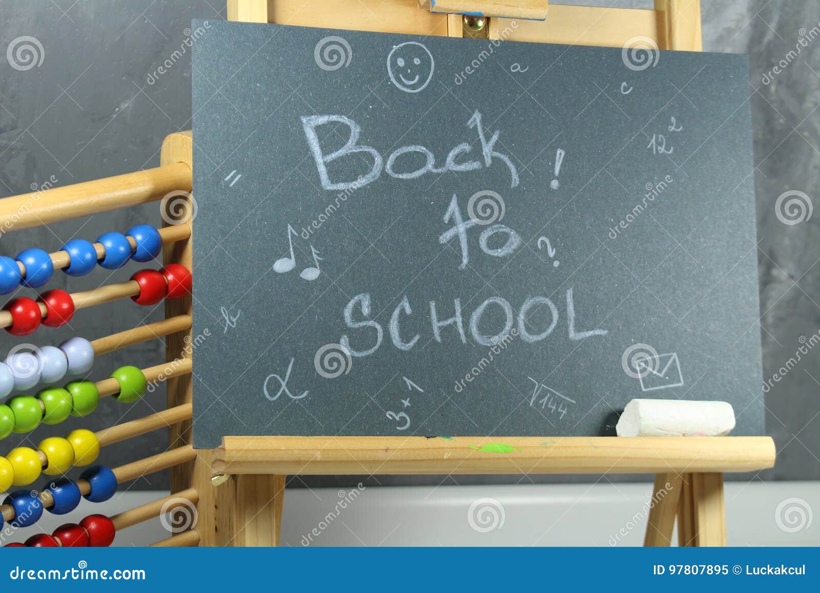 Sign ,,Back To School` on the Black Board Stock Image - Image of ...