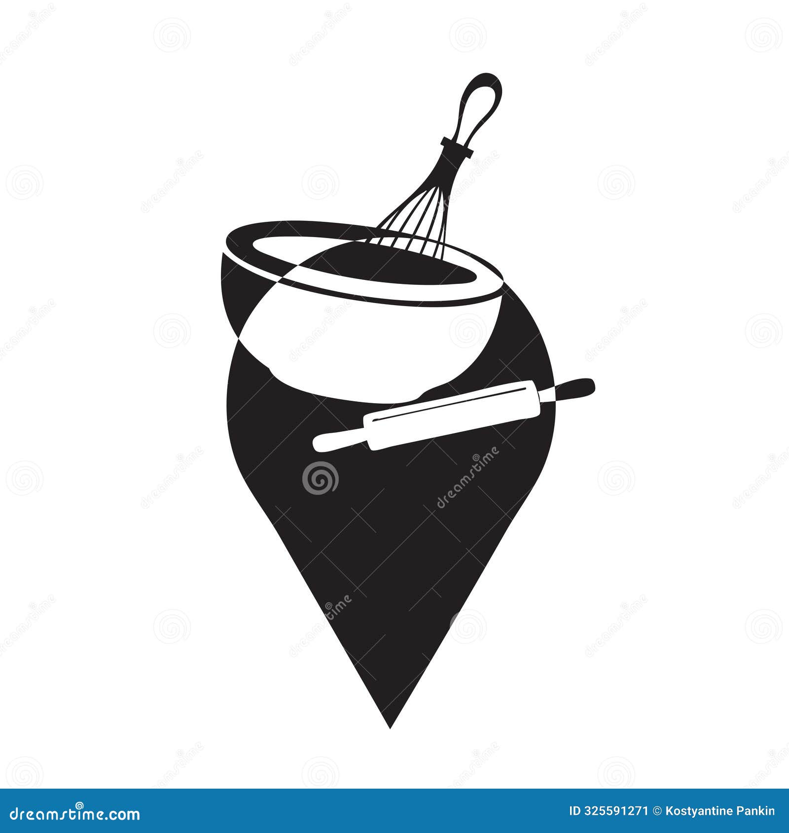 Sign for Baking Map Location Stock Illustration - Illustration of bread ...