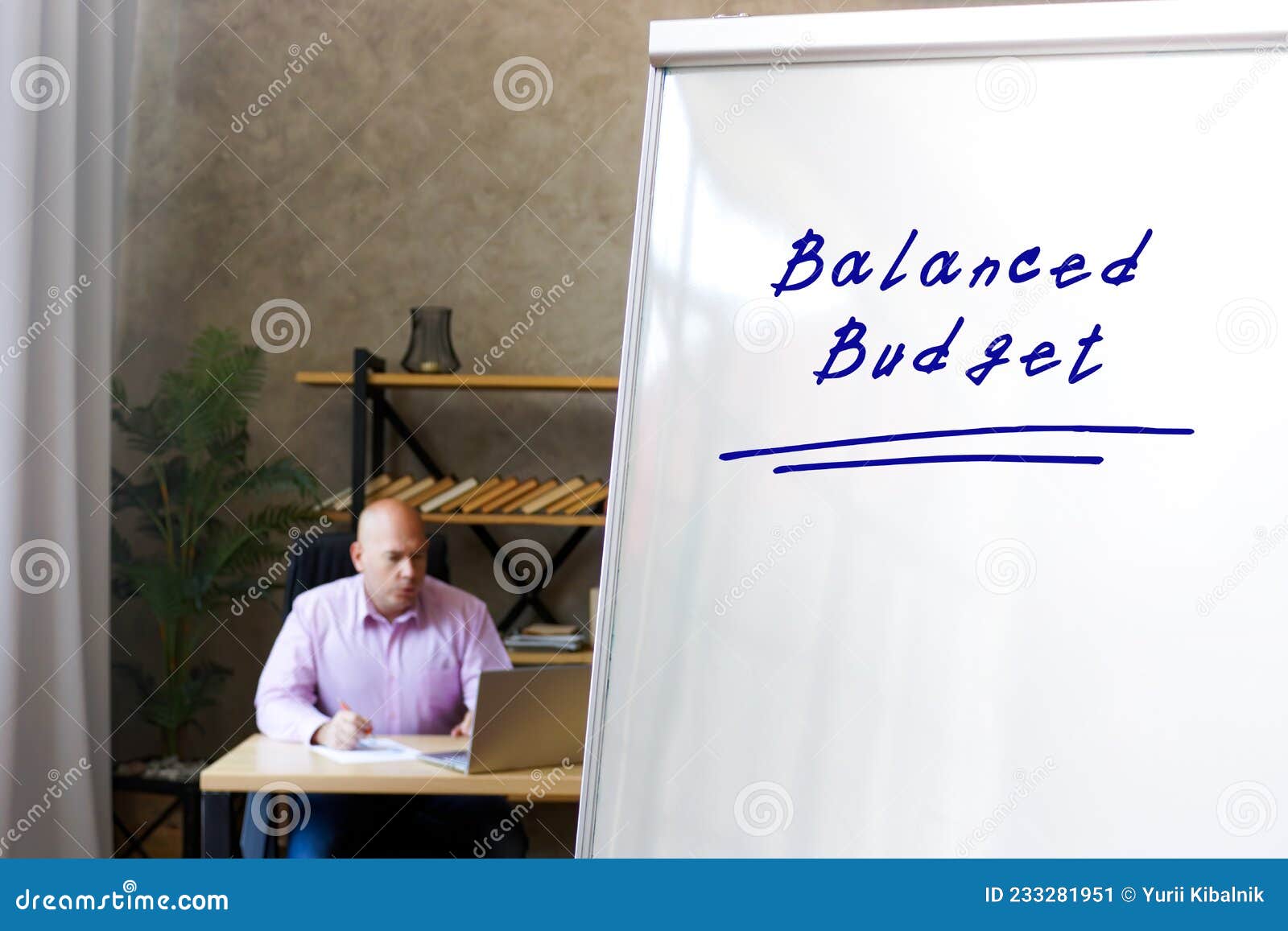 Sign Balanced Budget Sign on the White Marker Writing Board ...