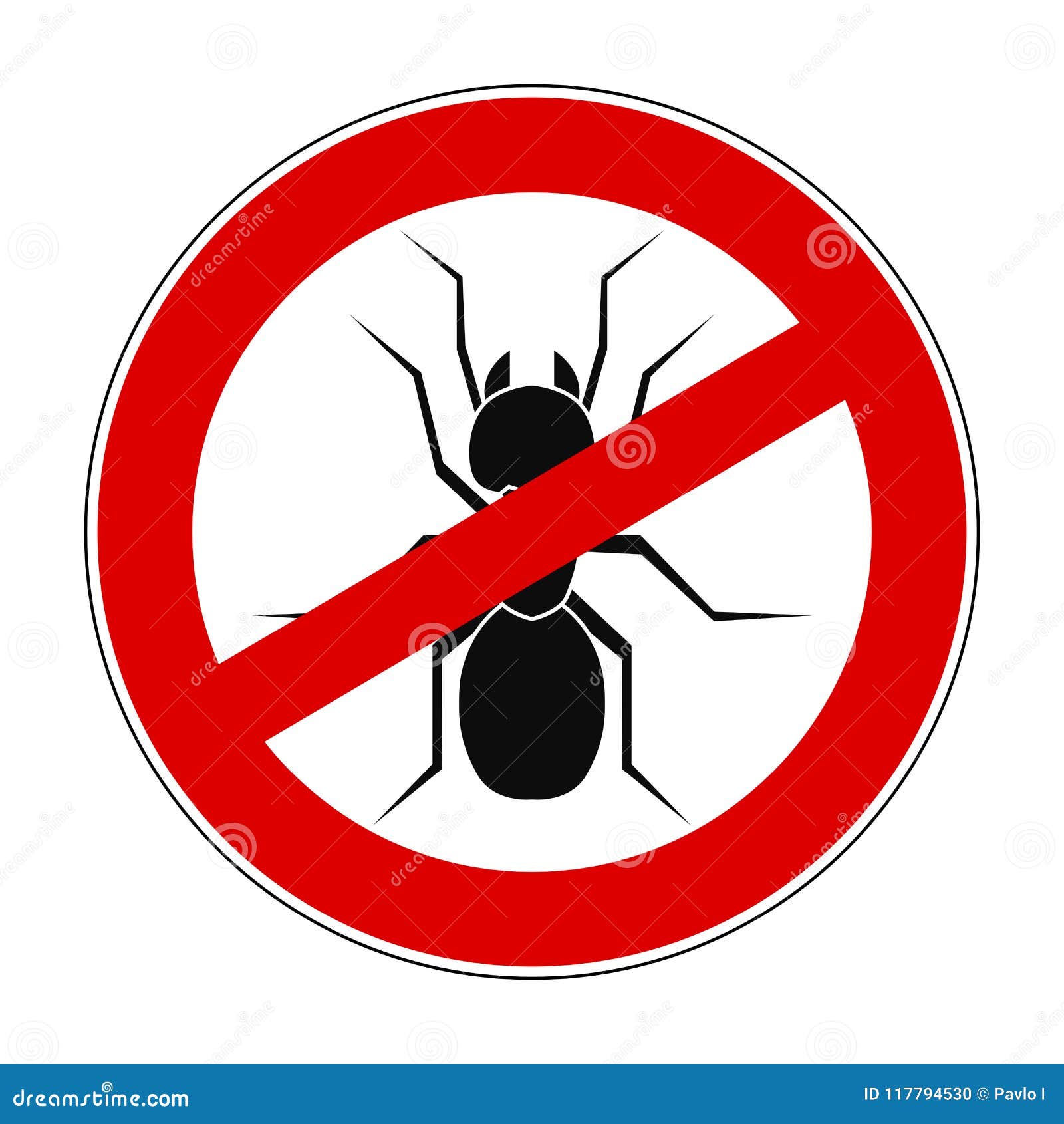 Sign ban anti ant - vector stock vector. Illustration of insect - 117794530