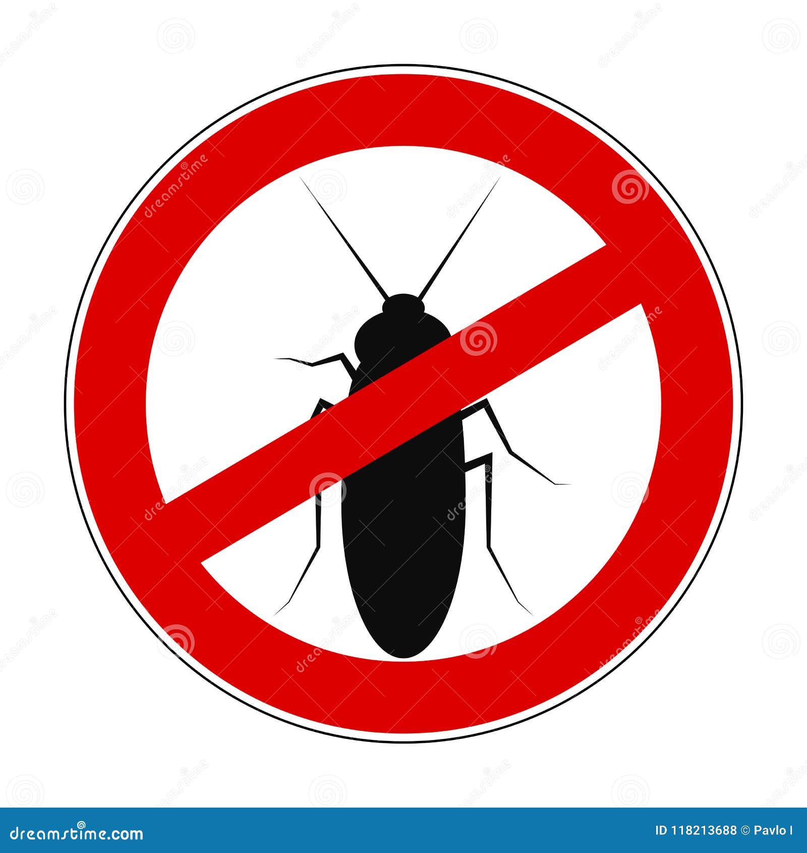 Cockroach Anti Bug Insect Vector Sign. Fumigation Cockroach Control ...