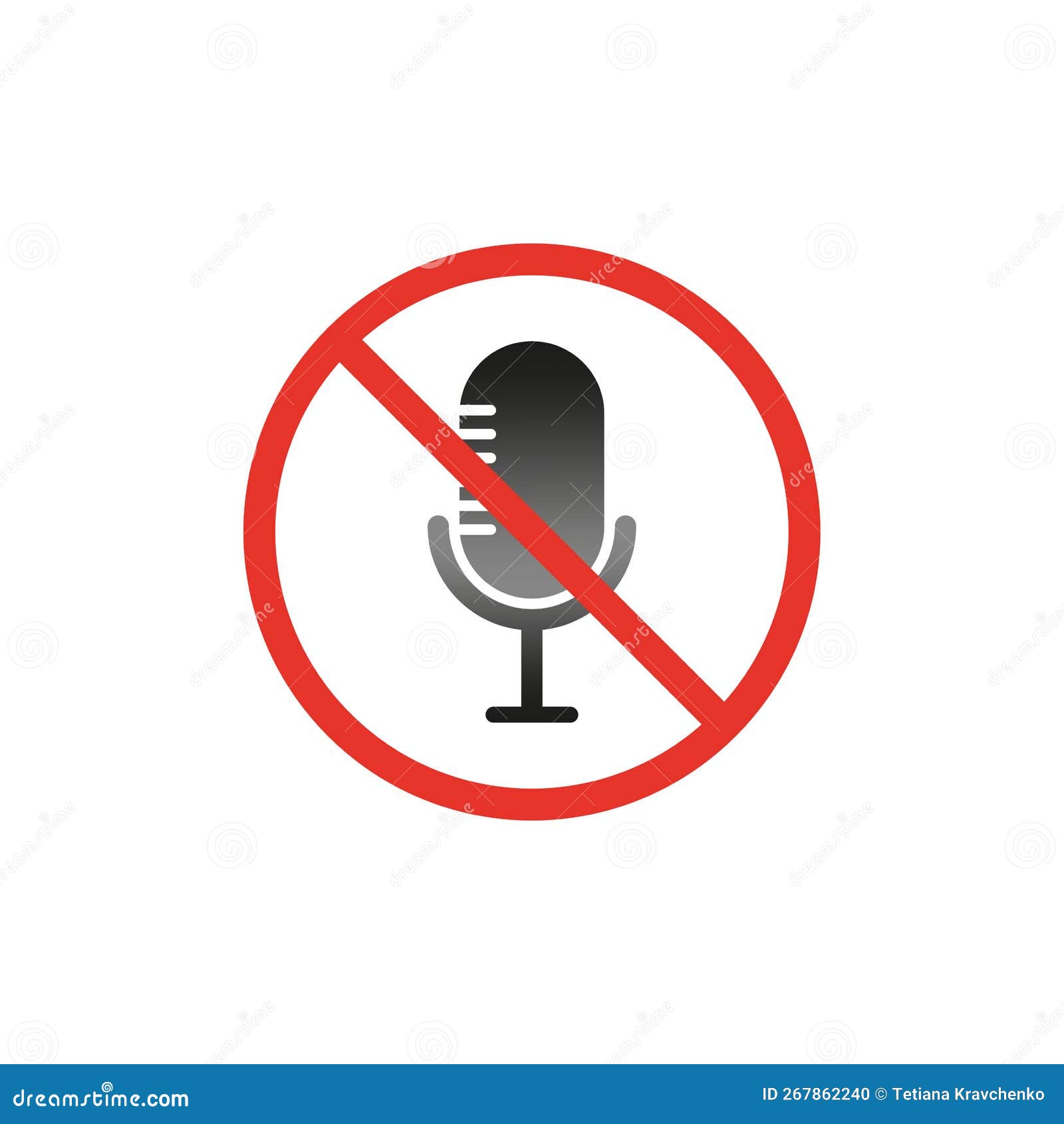 Sign Ban Microphone. Sign Forbidden. Vector Illustration Stock Vector ...