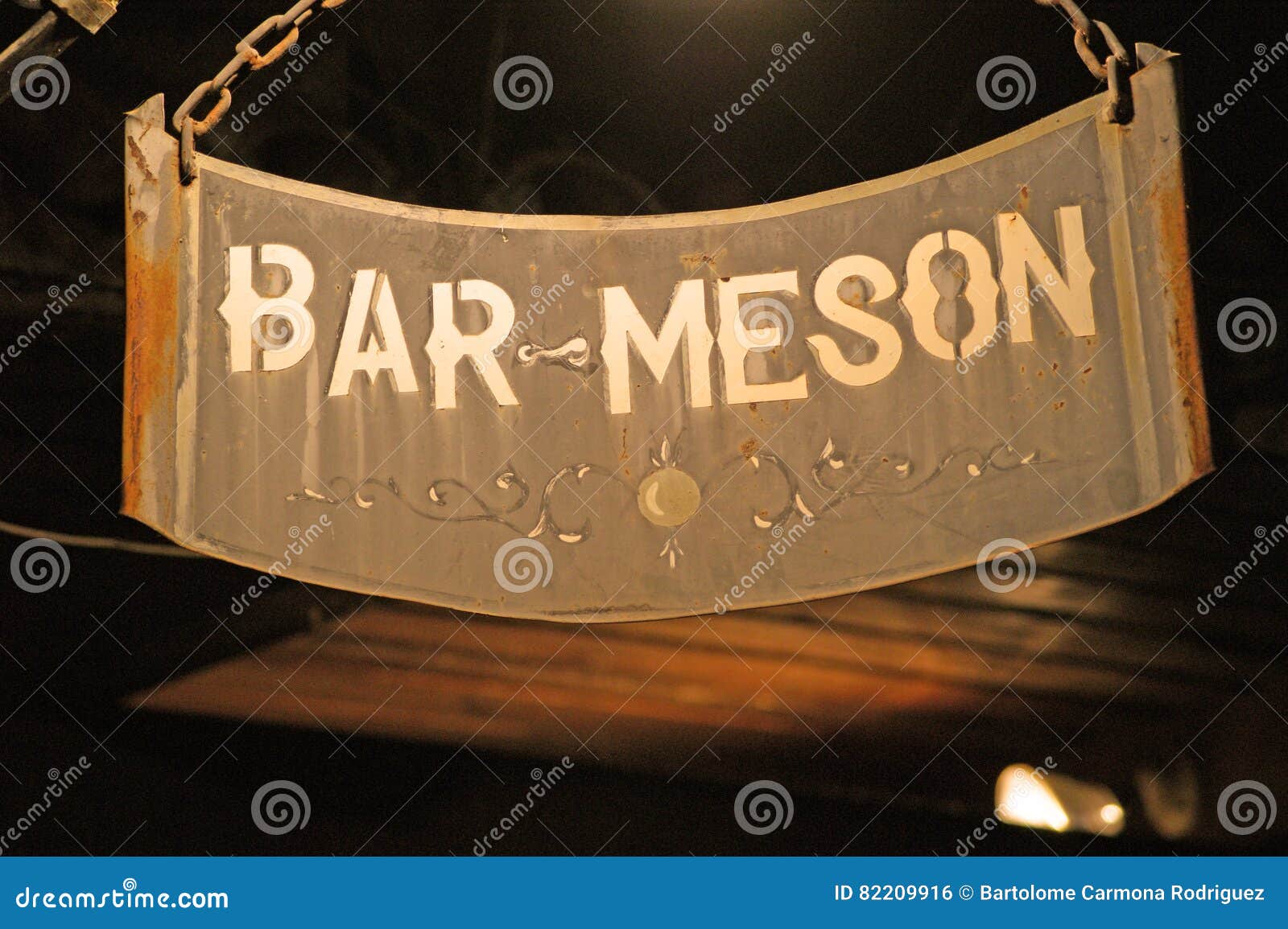 Sign of Bar Tavern of Iron Rusty and Hung with Chains 2 Stock Photo ...
