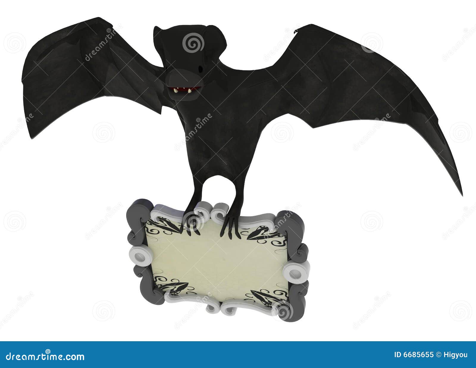 Sign Bat stock illustration. Illustration of scary, borders - 6685655