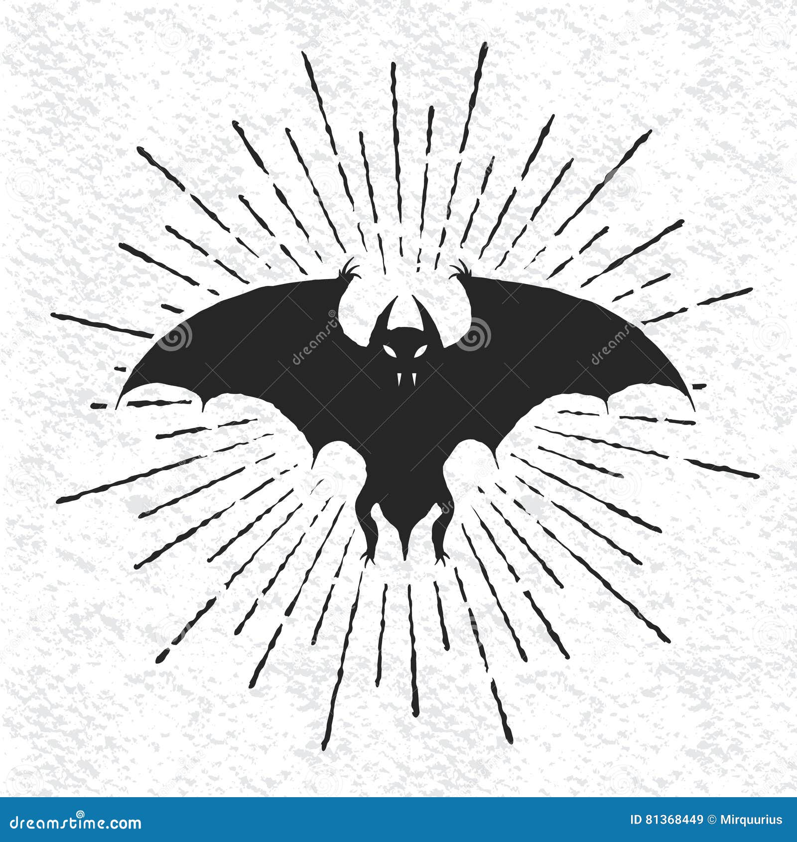 Sign of bat stock vector. Illustration of retro, dark - 81368449